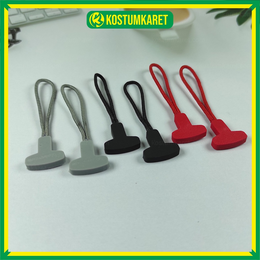 Jual [ Isi 100Pcs ] Gantungan Resleting Karet ( Bukan Plastik ) 1 Sisi ...