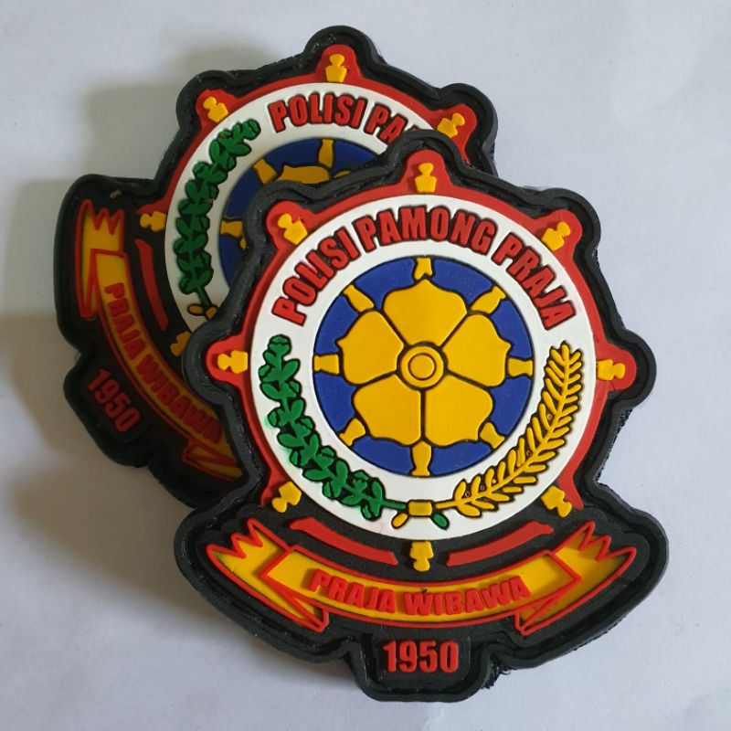 Jual patch rubber logo pol pp - polisi pamong praja - rubber patch ...