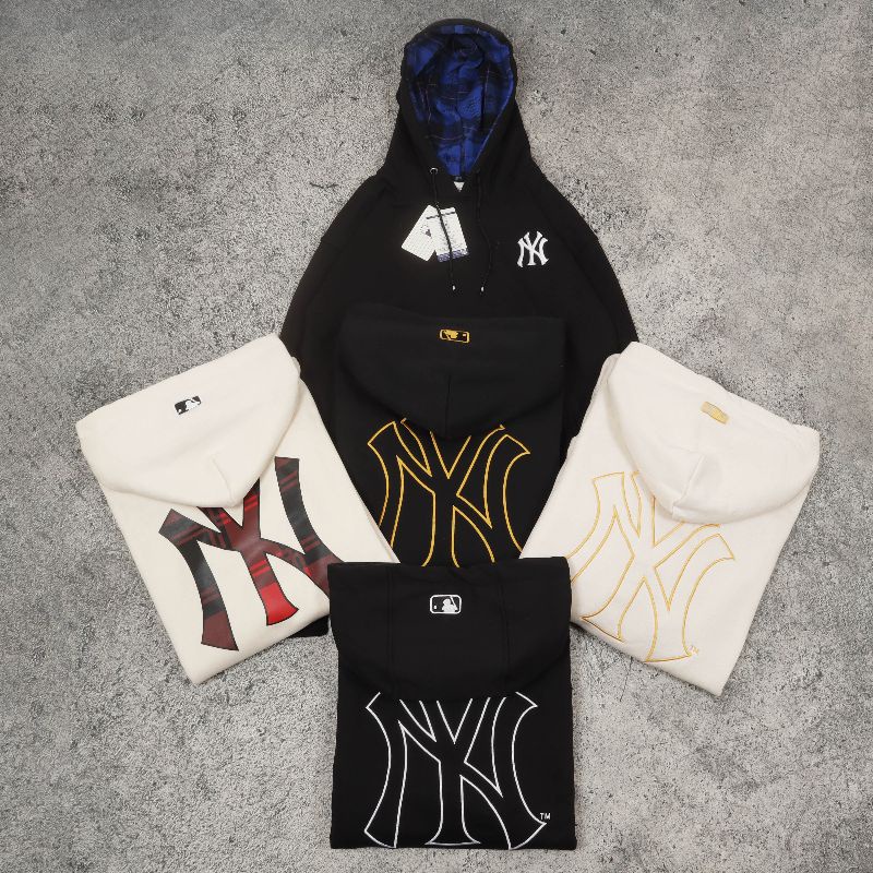Jual READY!!!SWEATER HOODIE NY MLB CREAM BORDIR BATIK FULLTAG & LEBEL ...