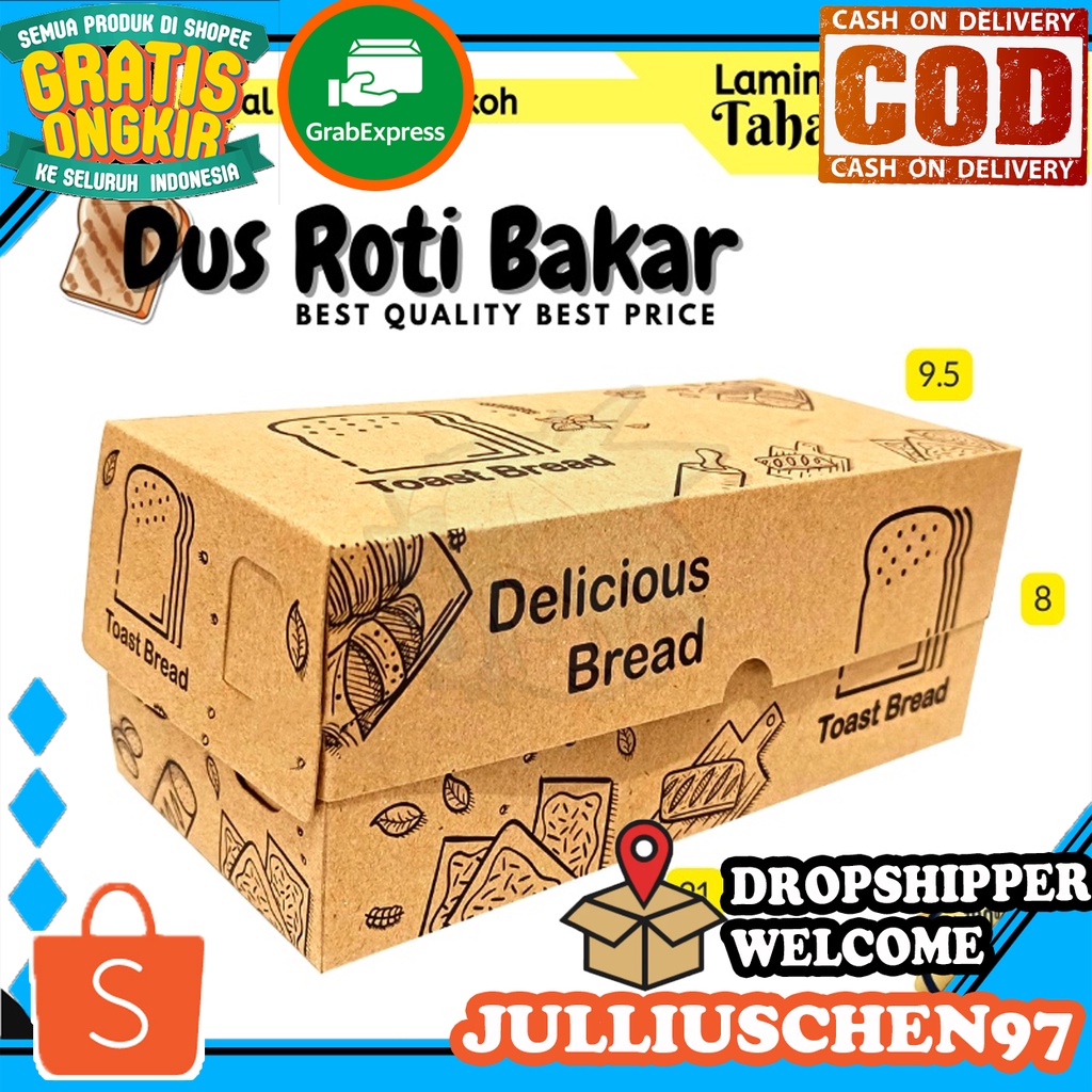 Jual JJ CHEN Dus Roti Bakar Bandung / Box Roti Bakar / Kemasan Roti ...