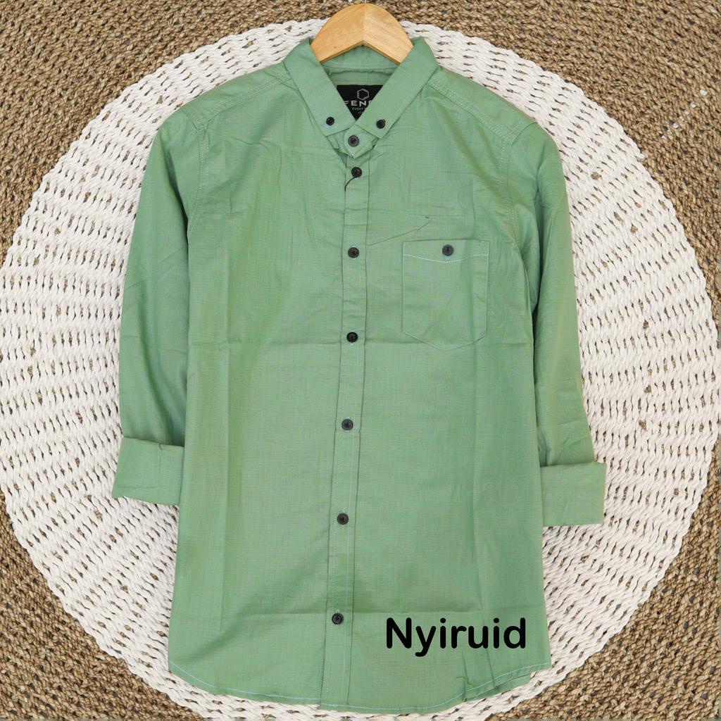 Jual (Banyak Variasi) Kemeja polos Pria Lengan Panjang Premium Kemeja ...