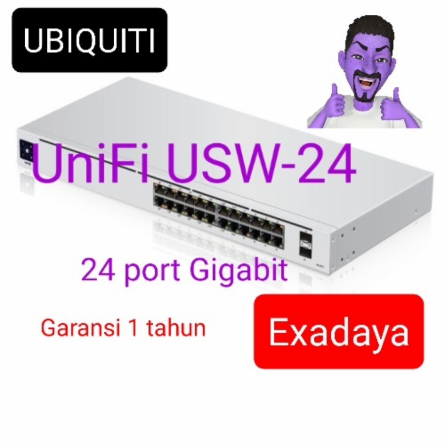 Jual Ubiquiti USW-24 , UniFi 24 Port Gigabit + 2 SFP non POE Managed ...