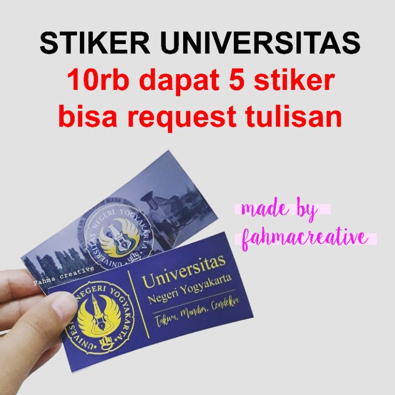 Jual STIKER KAMPUS UNIVERSITAS CUSTOM Request tulisan | Shopee Indonesia