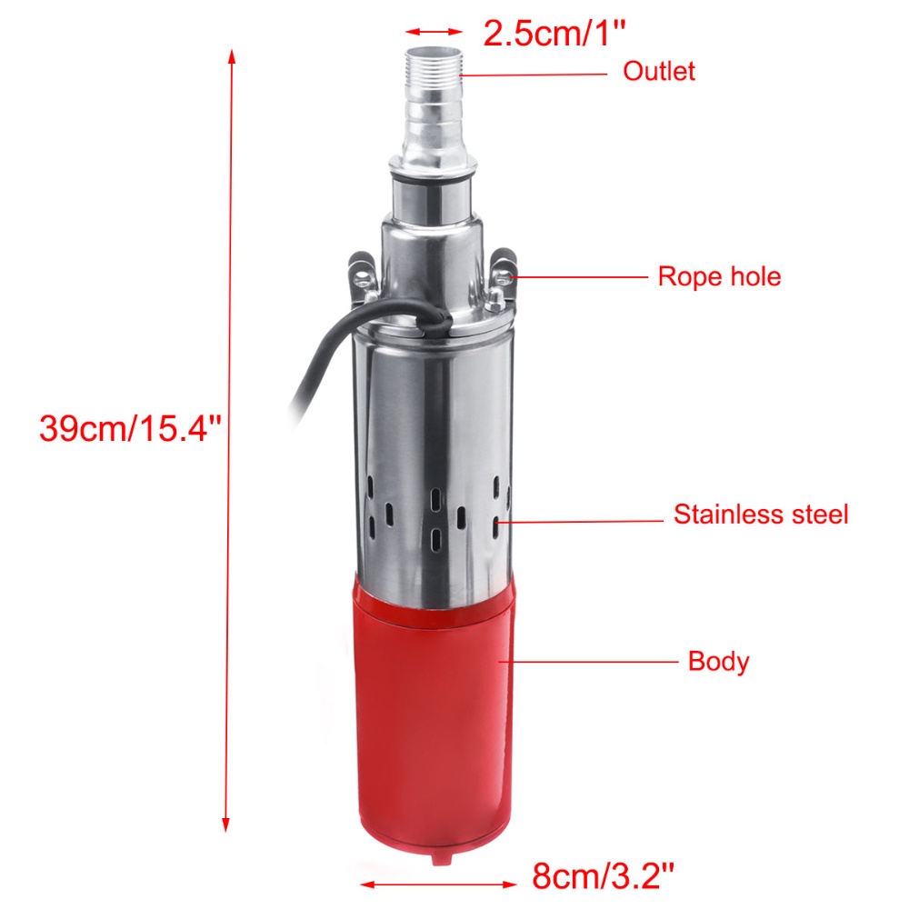 Jual Efisien Pompa Air Tenaga Surya 12V 24V 280W 40-60M Sumur Pompa DC ...