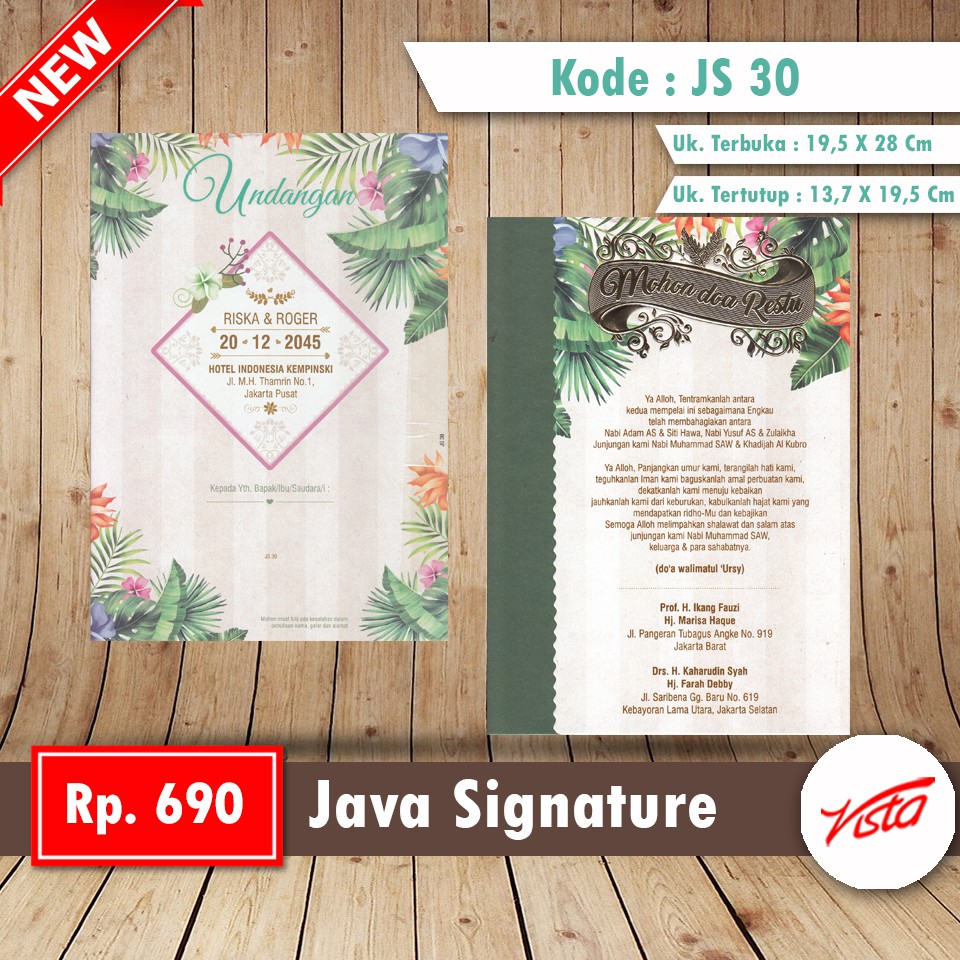 Jual Undangan nikah Blanko JS 30 (Java Signature) DIY Print | Shopee ...