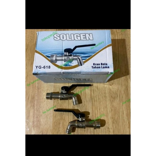 Jual Kran keran bola engkol tembok besi hitam SOLIGEN YG 618" inch ...