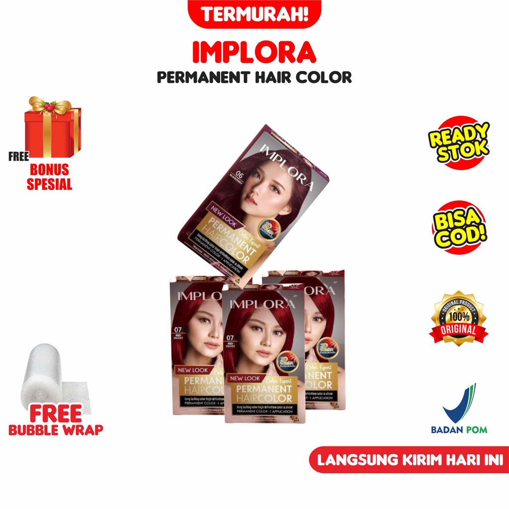 Jual Implora New Permanent Hair Color Cat Rambut Perwarna Bleaching ...