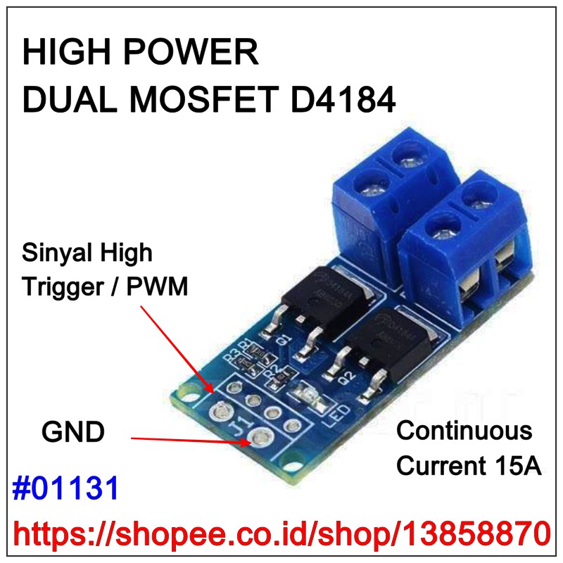 Jual D4184 DUAL MOSFET HIGH POWER Driver Motor PWM Switch Trigger Arduino | Shopee Indonesia