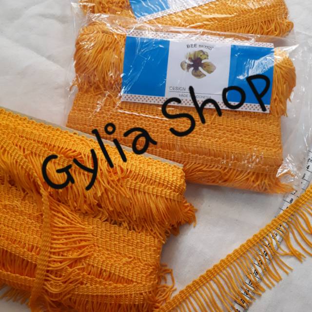Jual Renda Rumbai Kuning / Rumbei Bendera Perpak | Shopee Indonesia