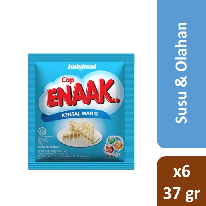 Jual Cap Enaak Kental Manis Putih Sachet 6x37gr | Shopee Indonesia