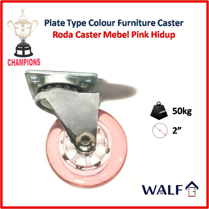 Jual Roda Caster Furnitur Warna Pink (Roda Swivel/Hidup) 2 Inch| WEM50P ...