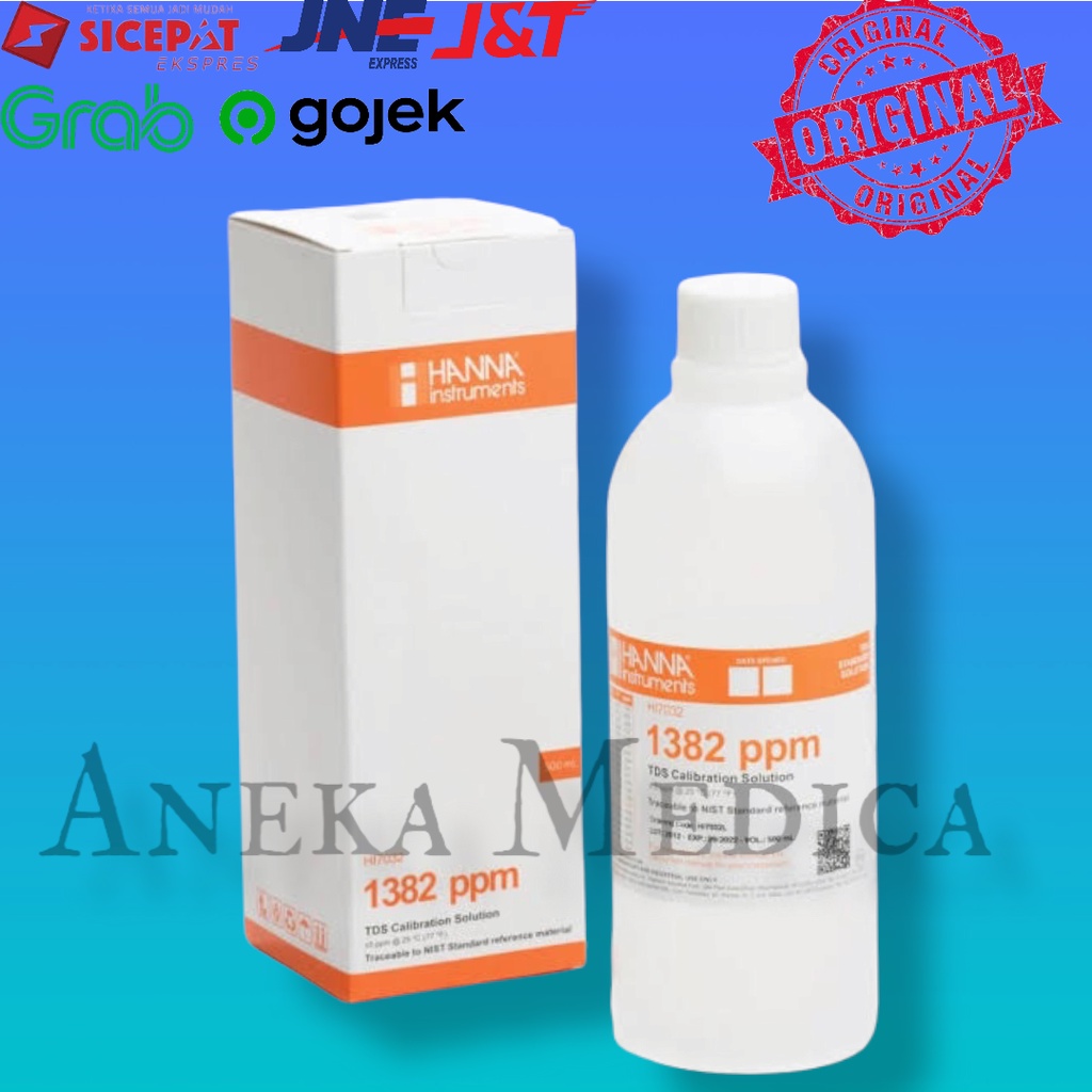 Jual cairan calibrasi tds hanna HI7032L 1382 ppm tds calibration solution | Shopee Indonesia