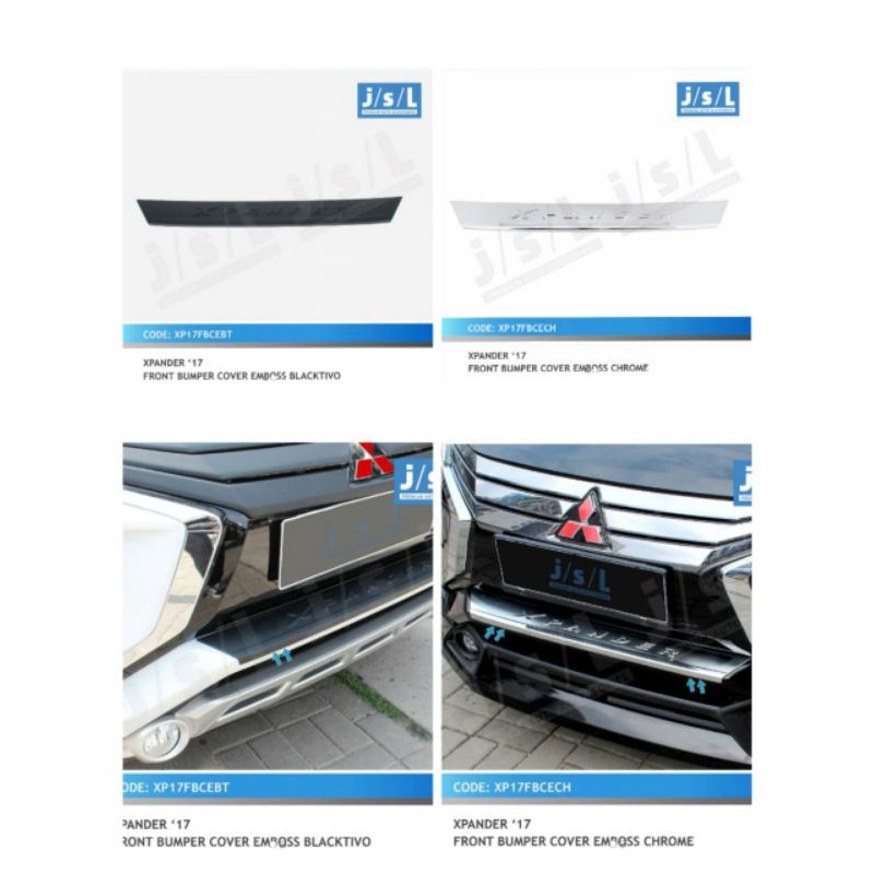 Jual front bumper cover list depan xpander embos chrome hitam jsl ...