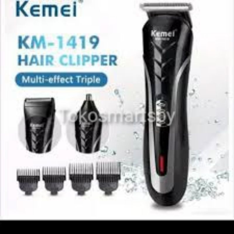 Jual Mesin Cukur 3 in 1 Kemei KM-1419 Clipper Rechargeable Alat Cukur | Shopee Indonesia