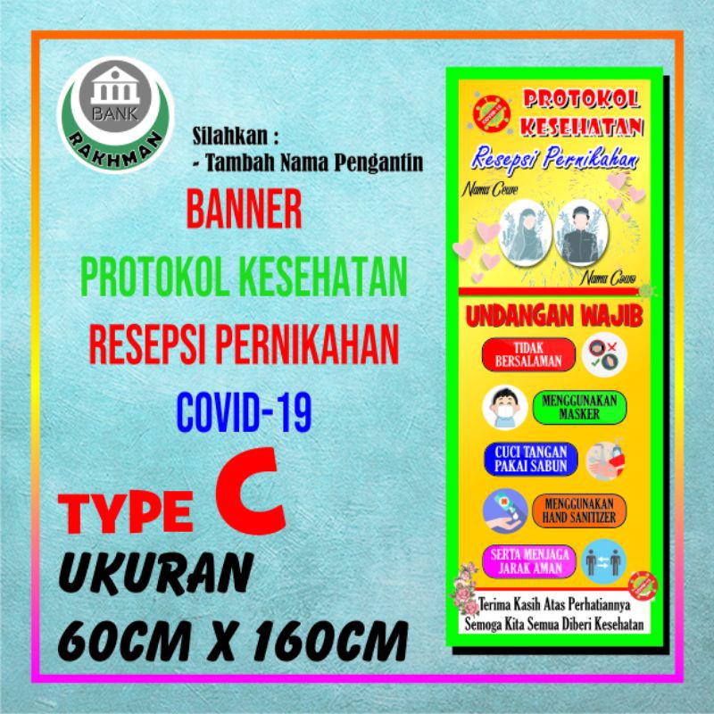 Jual SPANDUK BANNER PROTOKOL KESEHATAN WEDDING RESEPSI PERNIKAHAN ...