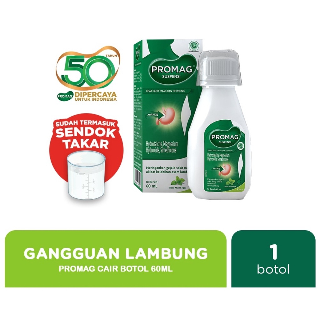 Jual PROMAG Cair / Sirup Suspensi Botol 60 ML - untuk Sakit Lambung ...