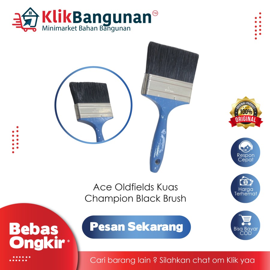 Jual Kuas Cat Bulu Hitam ACE Oldfields Champion Black Brush 1.5 In | Shopee Indonesia