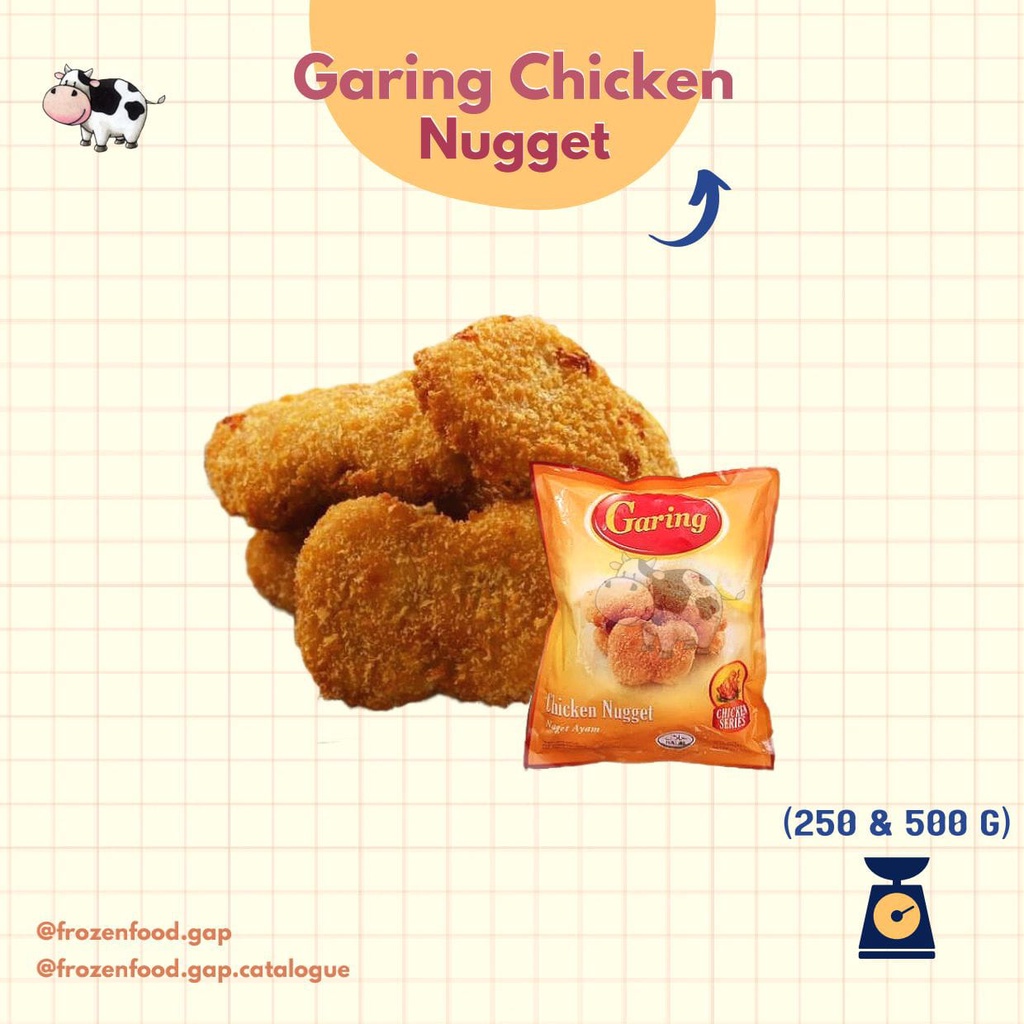 Jual GARING CHICKEN NUGGET 500G | NAGET AYAM | FROZEN FOOD GAP | Shopee ...