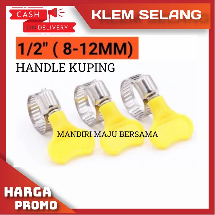 Jual HANDLE CLAMP SELANG 1/2 INCH 8-12MM STAINLESS STEEL KUPING KLEM ...