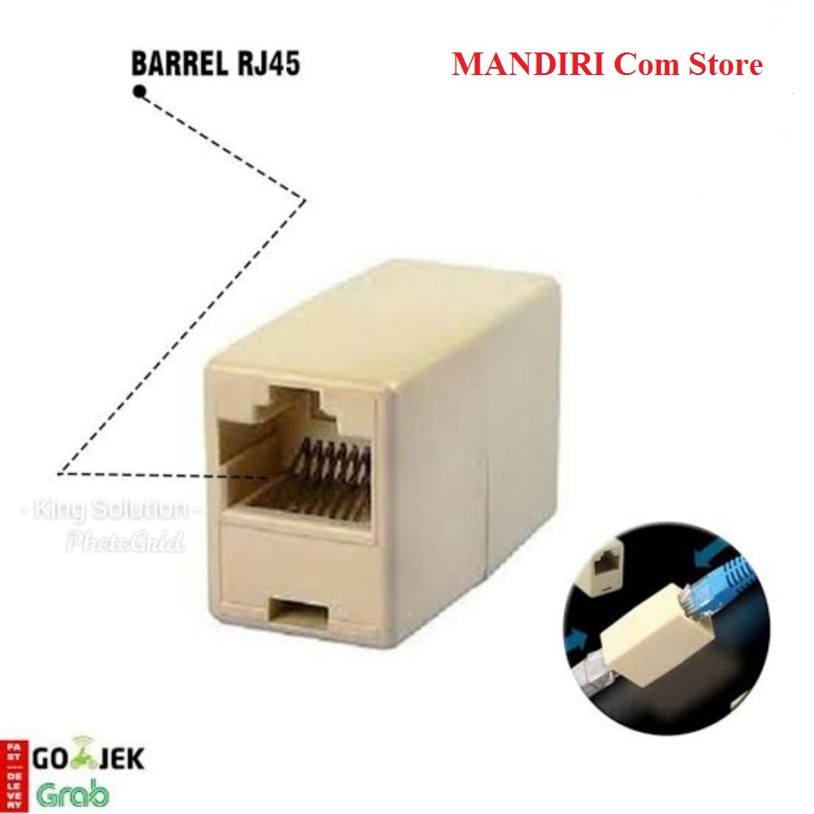 Jual Barrel / Barel Konektor RJ45 / Penyambung Dua Konektor RJ 45 UTP ...