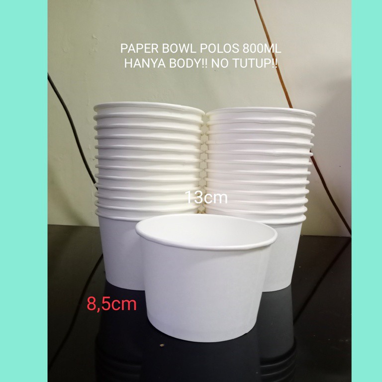 Jual PAPER BOWL POLOS 800ML 50PCS PERPACK HARGA PABRIK GROSIR MURAH ...