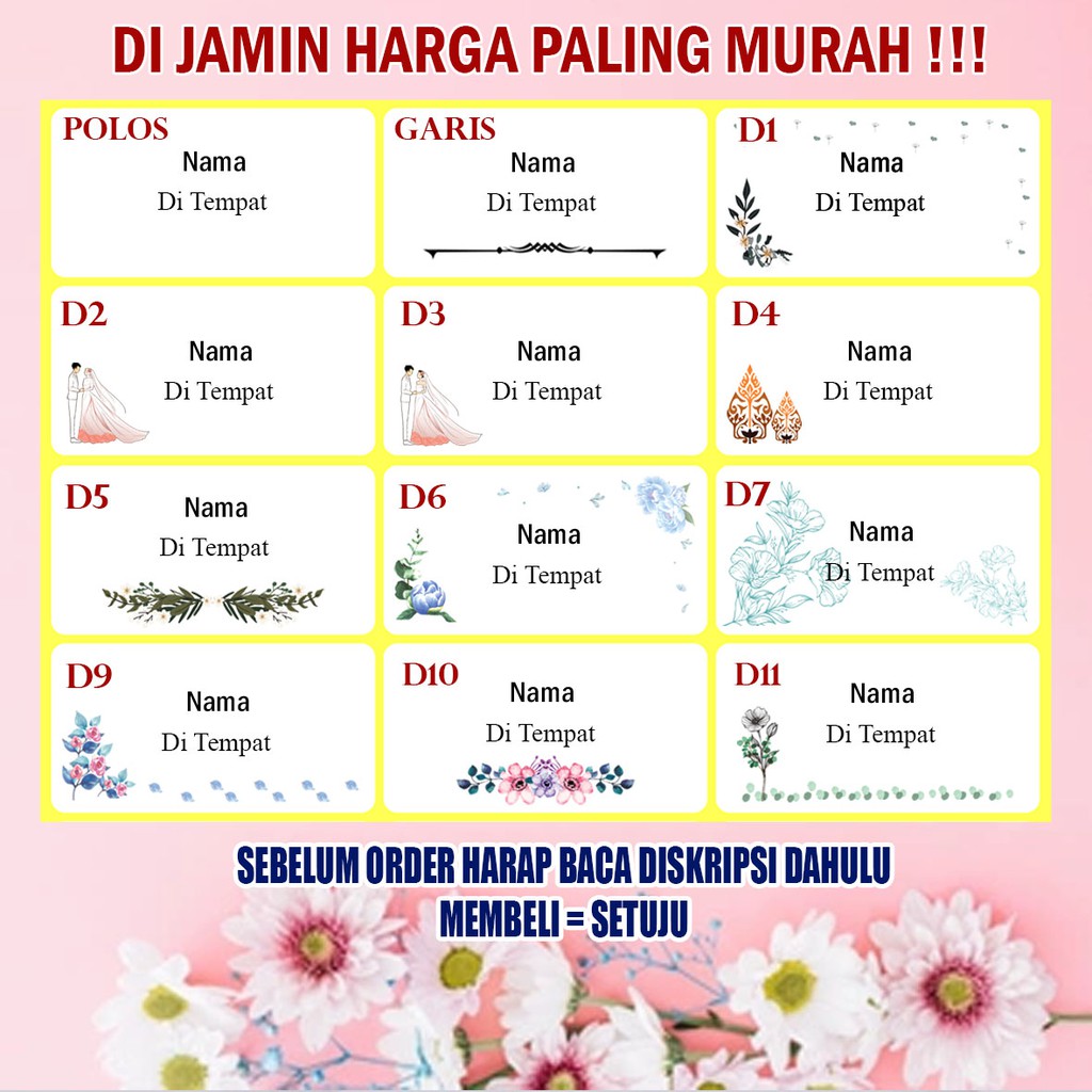 Jual Cetak Label Nama Undangan | Shopee Indonesia