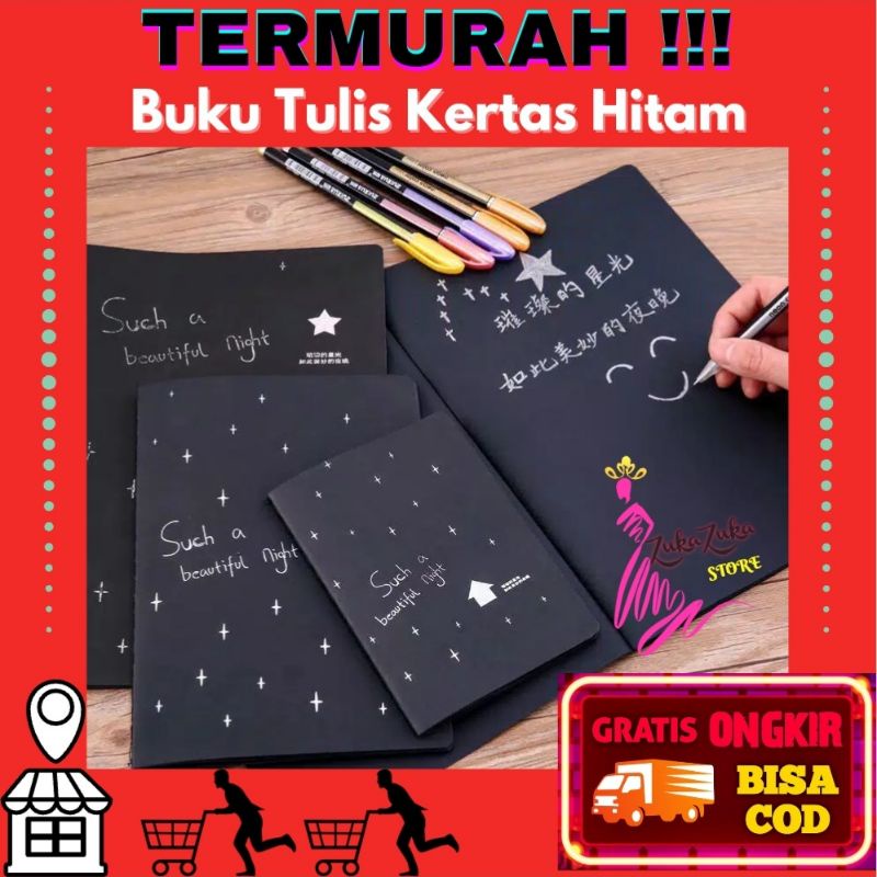 Jual TERMURAH!!! Buku Tulis Notebook Kertas Hitam / Black Paper / Diary ...