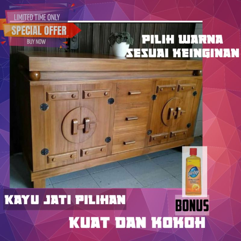 Jual Meja Bufet Buffet Bupet Tv Minimalis Koboy 150 cm 200 cm Kayu Jati ...