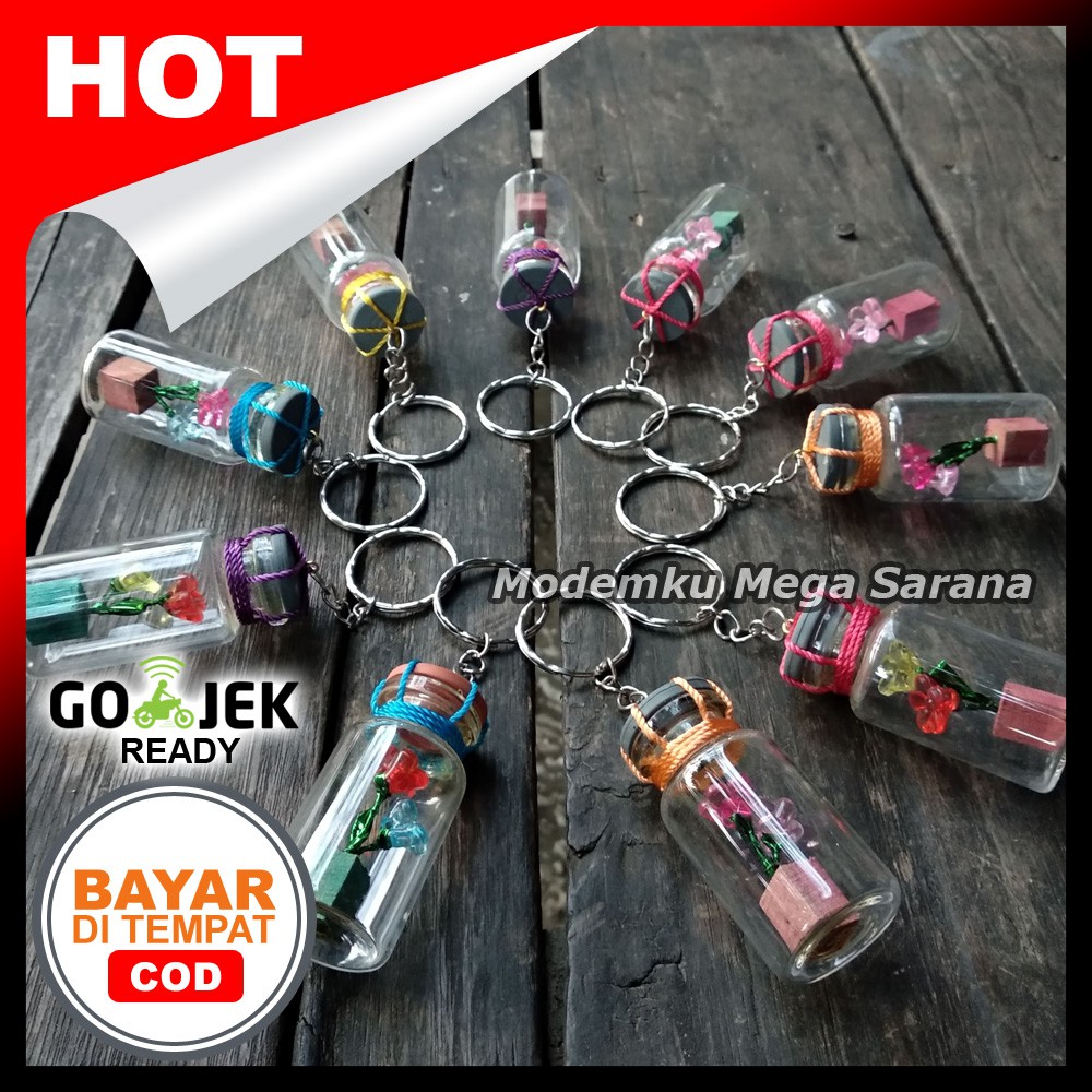 Jual Souvenir Gantungan Kunci Bunga Dalam Botol | Shopee Indonesia
