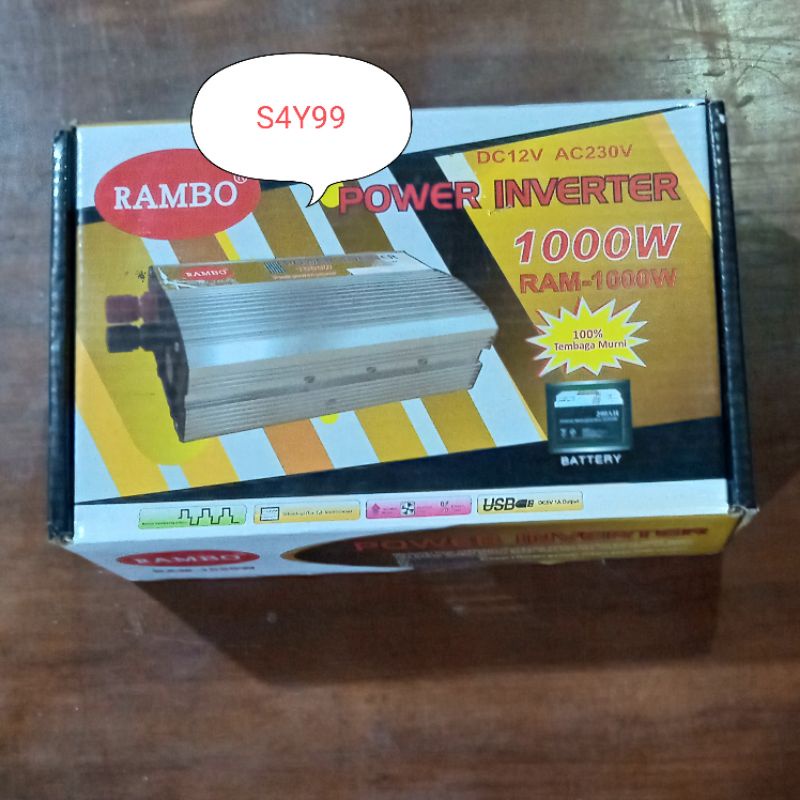 Jual Rambo Power Inverter 1000W RAM-1000 | Shopee Indonesia