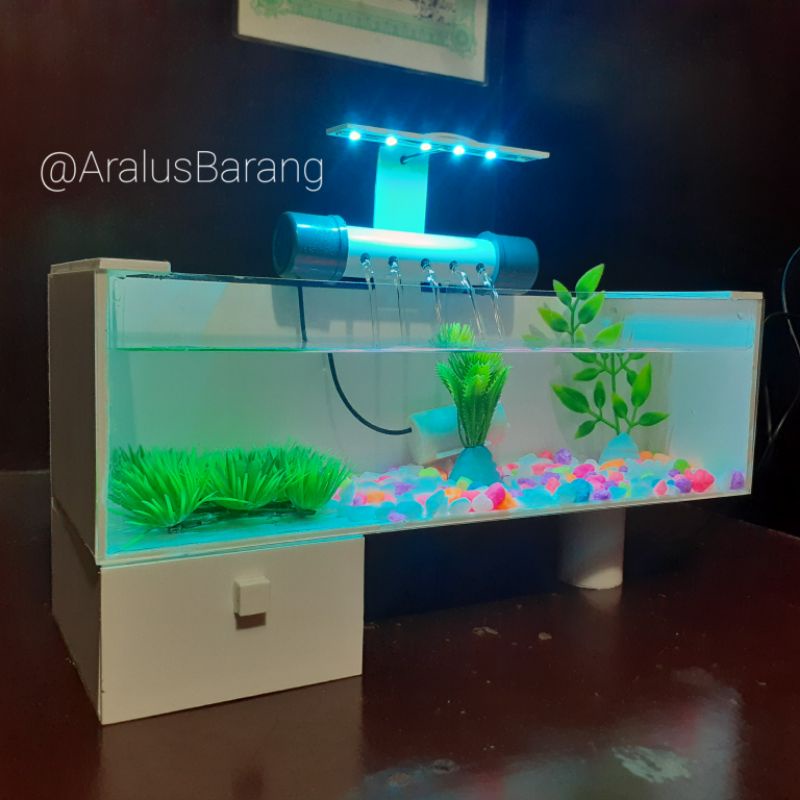 Jual Aquarium Minimalis Fullset Dengan Filter Dan Lampu LED | Shopee ...