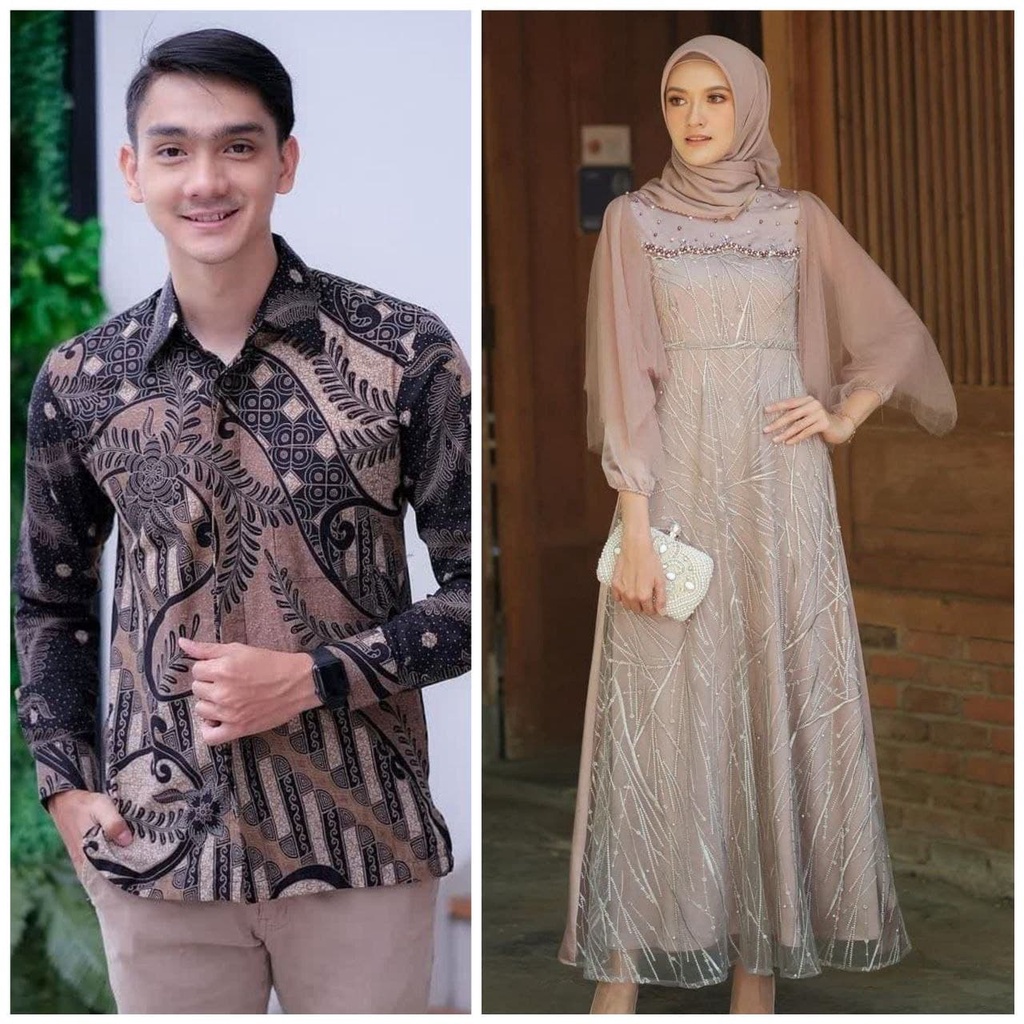 Jual COUPLE GAMIS LUNA DRESS MODERN BAJU SYARI BUSANA MUSLIM SARIMBIT ...