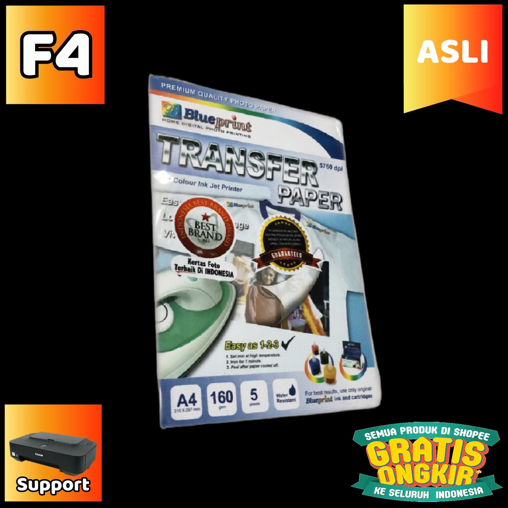 Jual Kertas Sablon A4 Transfer Paper Printer Inkjet | Shopee Indonesia