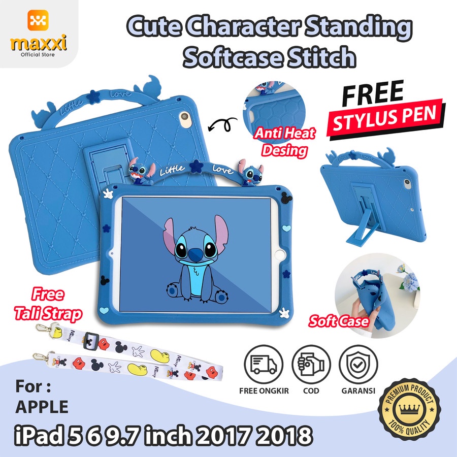 Jual iPad 5 6 9.7 inch 2017 2018 Casing Softcase Cartoon Stitch Soft ...