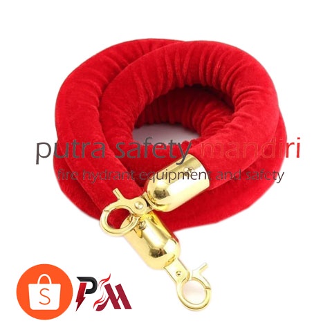 Jual TALI BELUDRU MERAH PENGHUBUNG BARRIER STAND TIANG PEMBATAS ANTRIAN ...