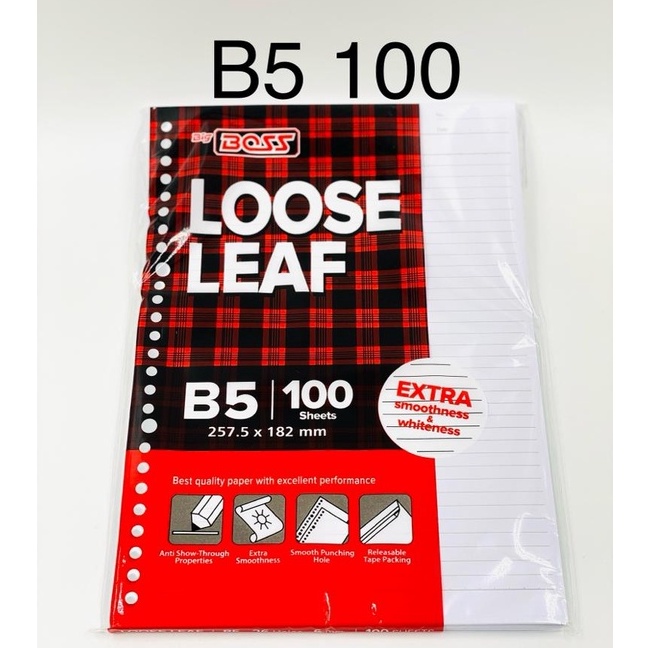 Jual LOOSE LEAF BIG BOSS B5 100 / Isi Kertas File Binder Big Boss B5 100 Lembar | Shopee Indonesia