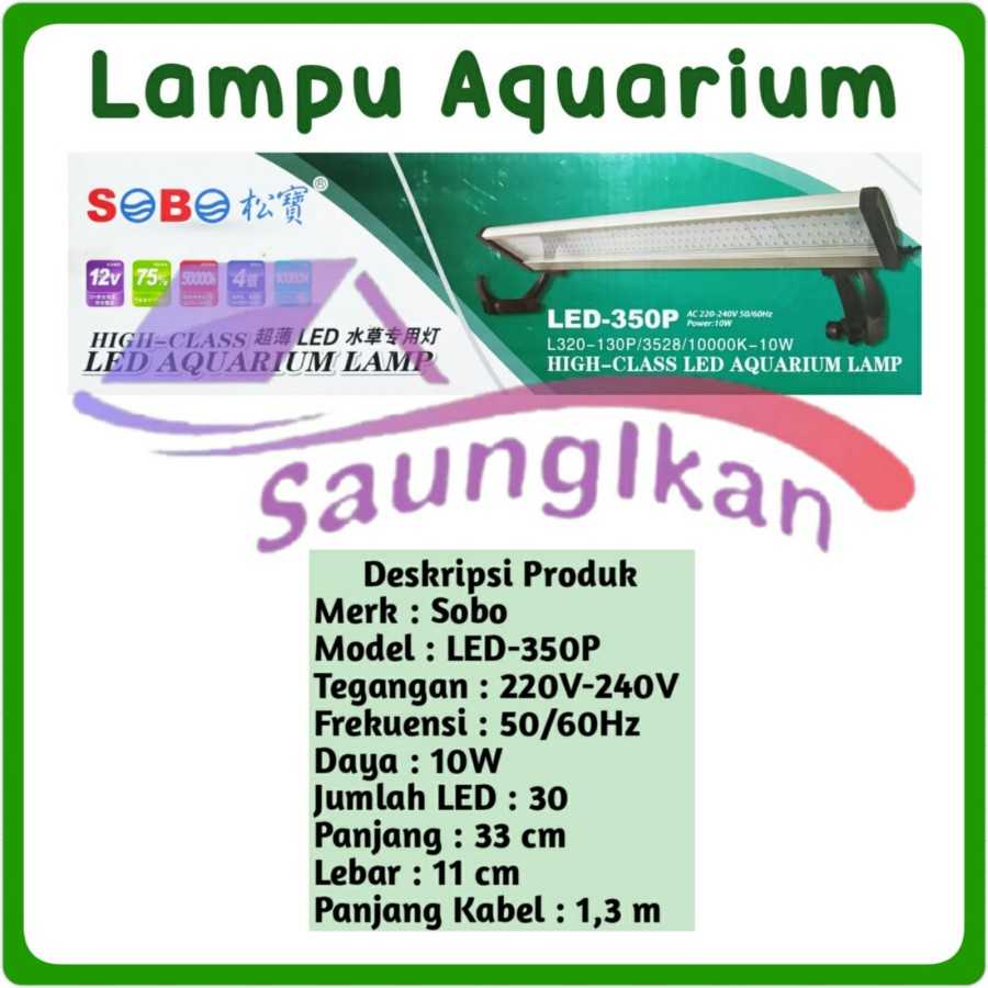 Jual Lampu Premium Aquarium Aquascape 35 - 40 cm SOBO LED 350P | Shopee Indonesia