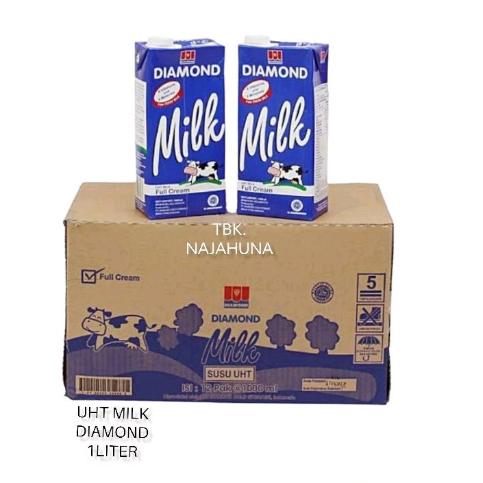 Jual DIAMOND MILK UHT FULL CREAM 1 LITER / SUSU UHT DIAMOND 1 LITER ...