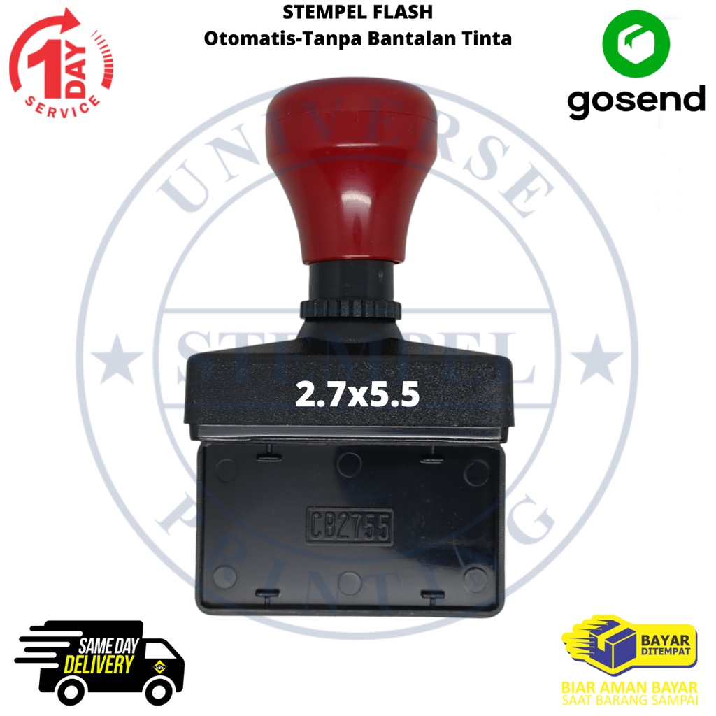 Jual (2755) Cetak Stempel Flash Persegi Otomatis - Tanpa Bantalan Tinta Stempel Kilat | Shopee ...