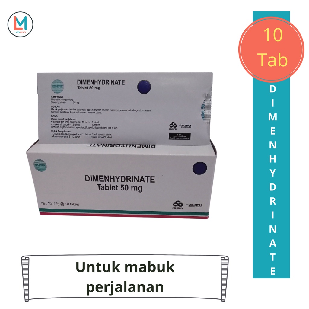 Jual Dimenhidrinat 1 Strip 10 Tablet | Obat Mual Muntah & Mabuk ...