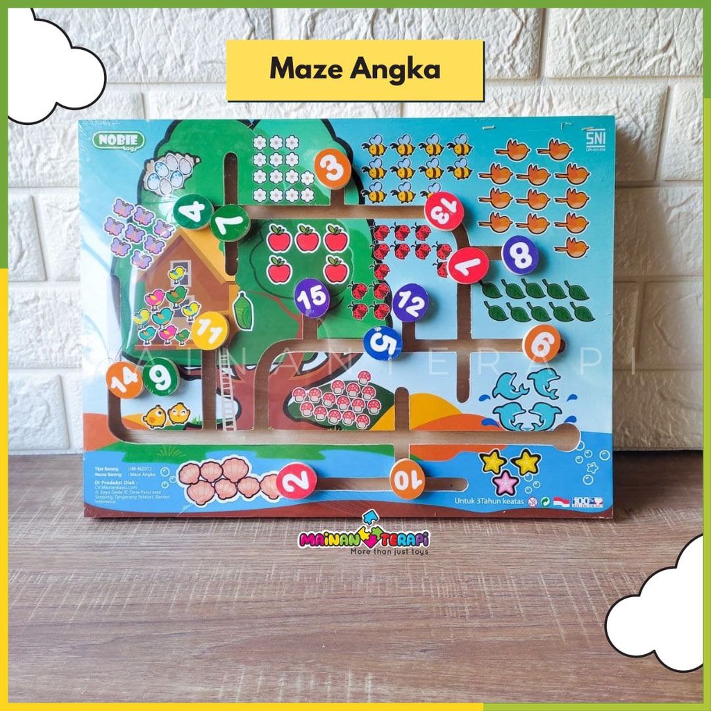 Jual Mainan Terapi Maze Angka APE Alat Peraga Edukasi Mainan Kayu ...