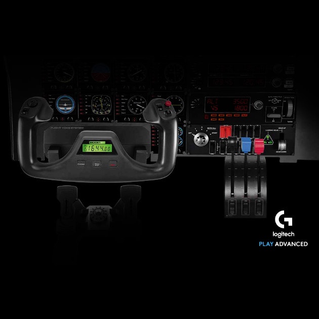 Jual LOGITECH G FLIGHT YOKE SYSTEM with included Throttle Quadrant for ...