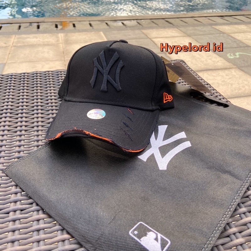 Jual Topi NY Mlb cap Ripped Blackk | Shopee Indonesia