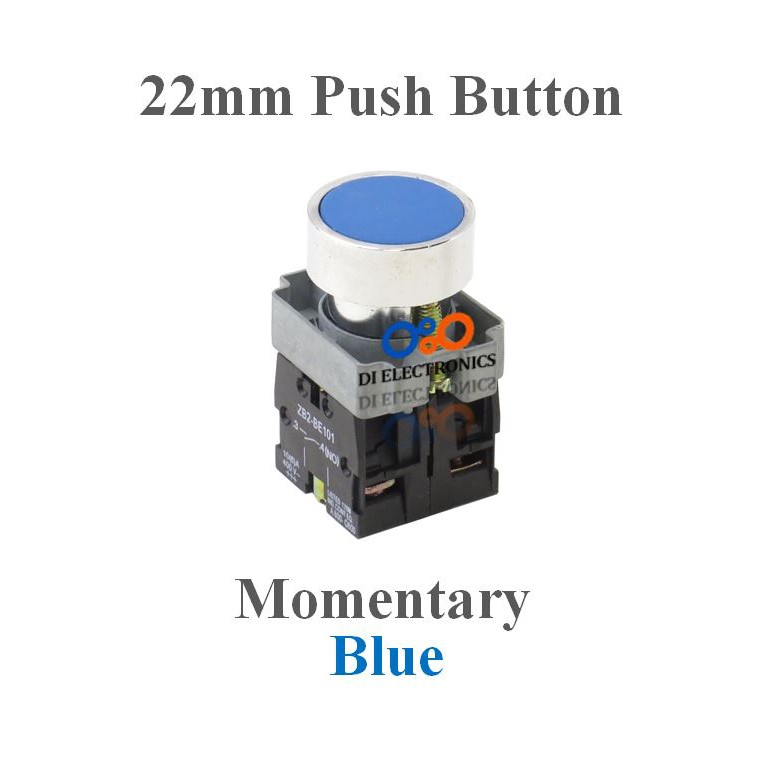 Jual 22mm Push Button Switch Blue XB2 Self Return Momentary Button Biru ...