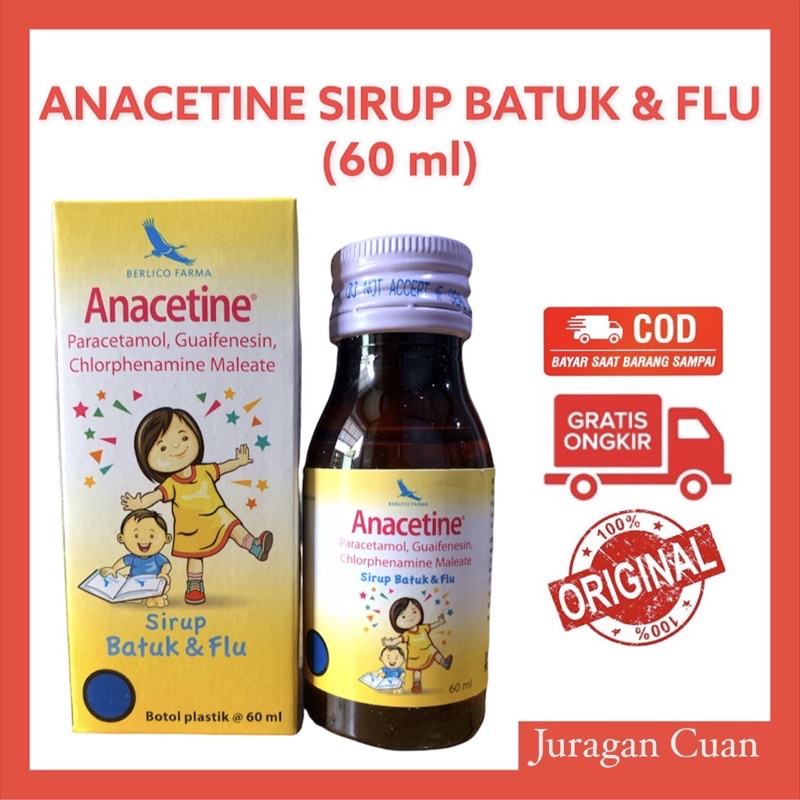 Jual ANACETINE SIRUP BATUK & FLU ANAK-ANAK 60 ml / DEMAM, BATUK, PILEK ...