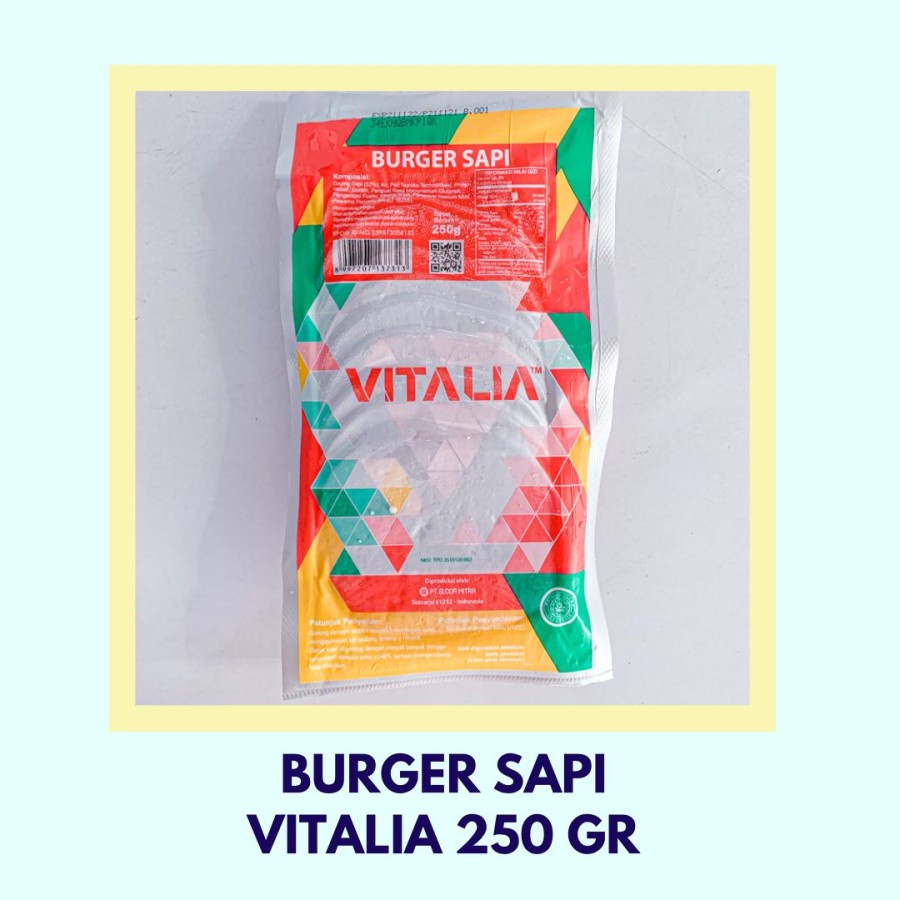 Jual Burger Sapi Vitalia 250gr by Bernardi - FROZEN FOOD | Shopee Indonesia