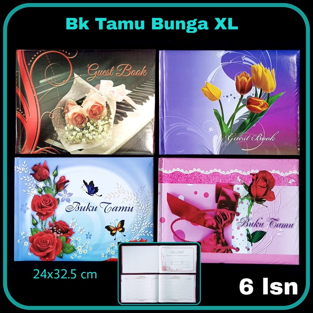 Jual SOS Buku Tamu Bunga Besar/ Buku Tamu / Buku Undangan | Shopee ...