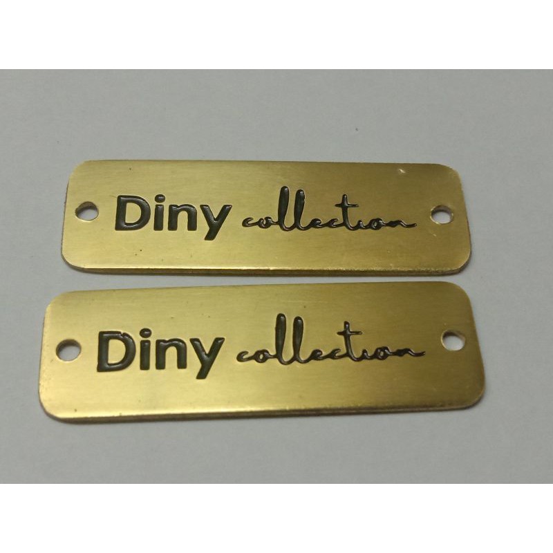 Jual label nama hijab uk 1 x 3 cm kuningan/gold | Shopee Indonesia
