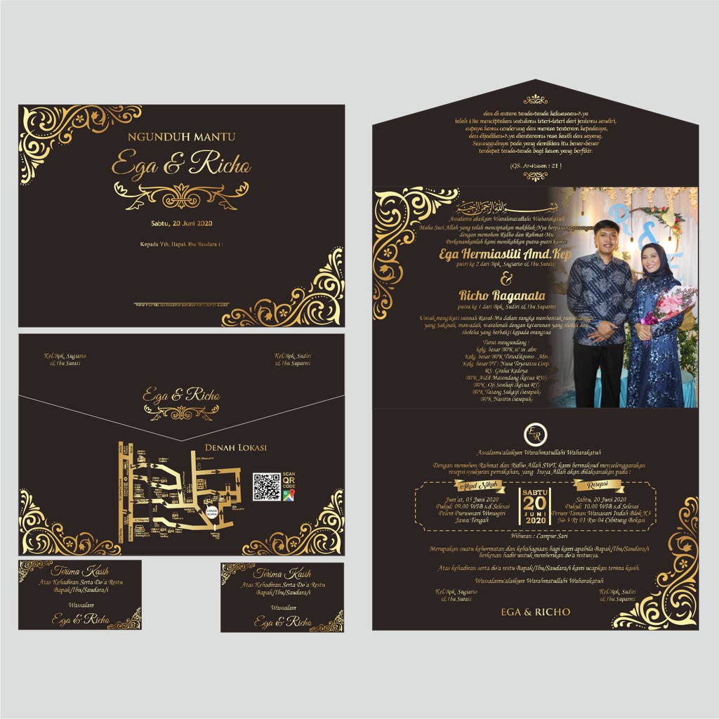 Jual BIG SIZE [PREMIUM] Undangan Pernikahan Semi Amplop Free Foto ...
