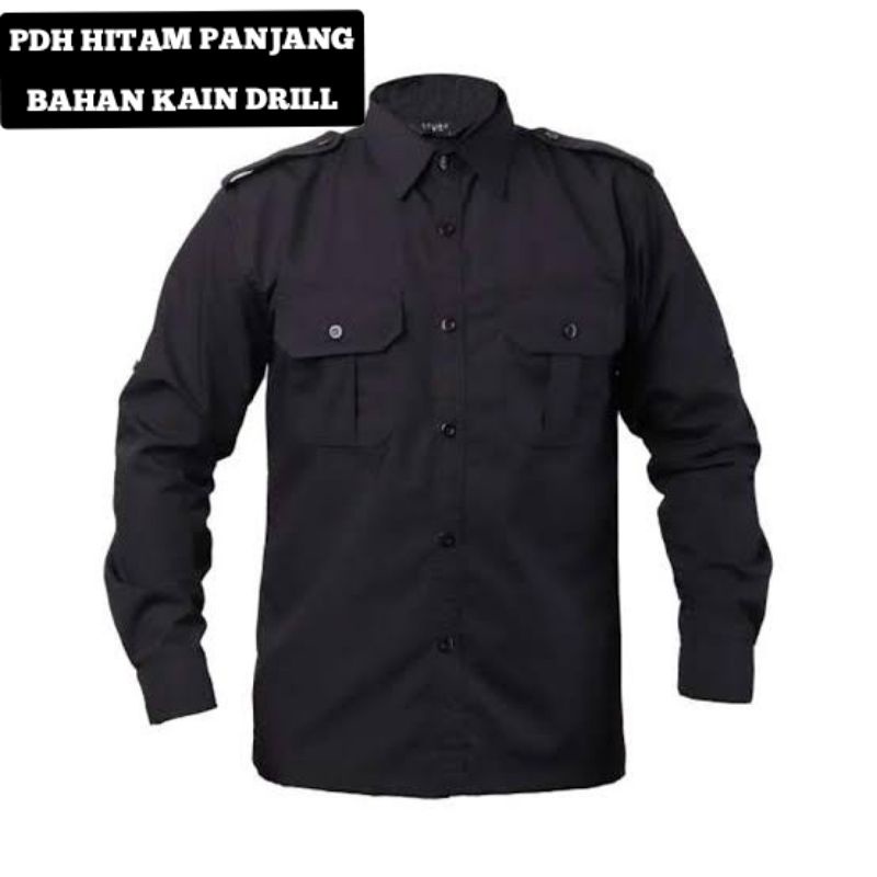 Jual Baju PDH Hitam Lengan Panjang/Baju Security | Shopee Indonesia